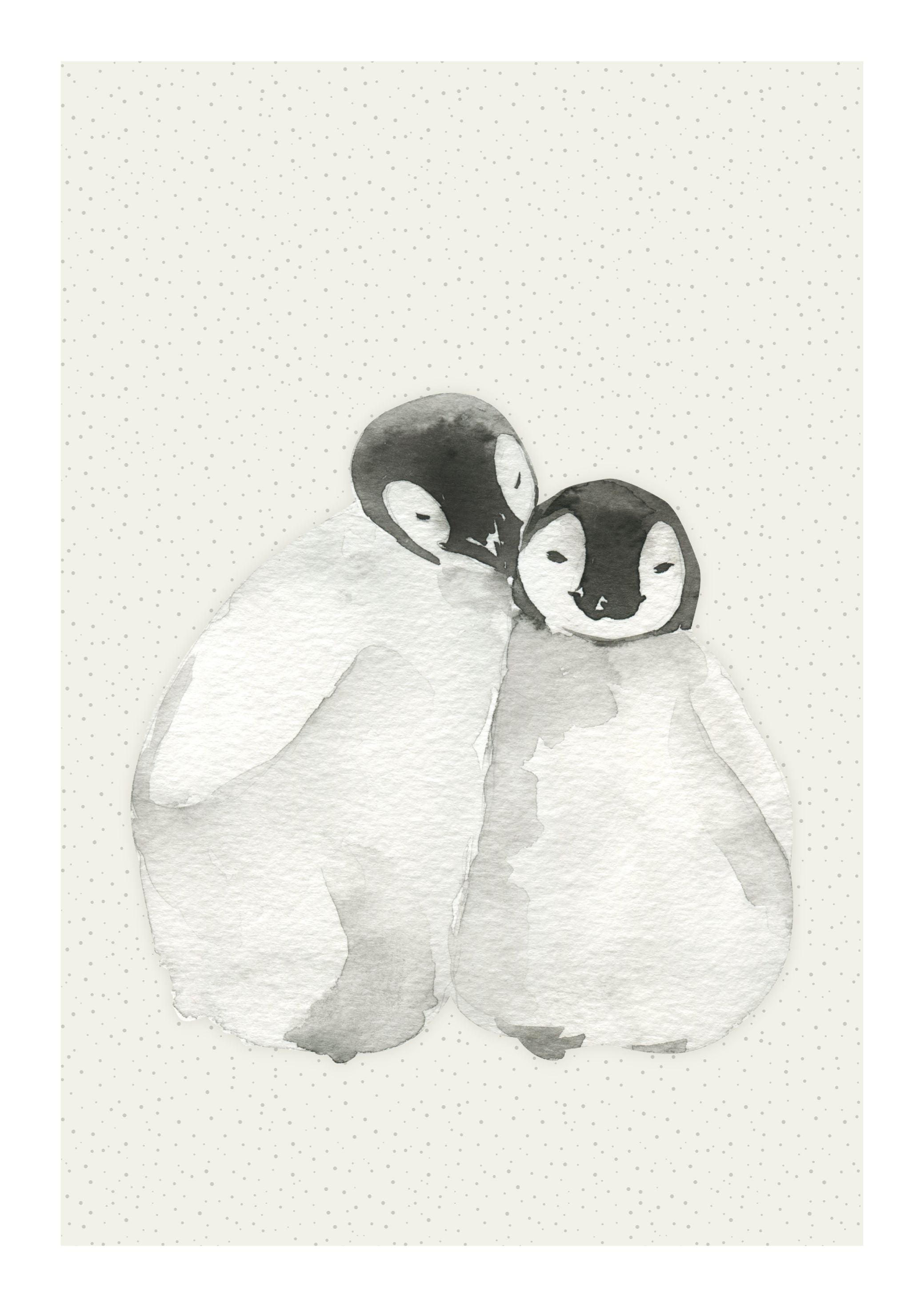 Penguin Hug Watercolour - Wall Art Print – Nüsk